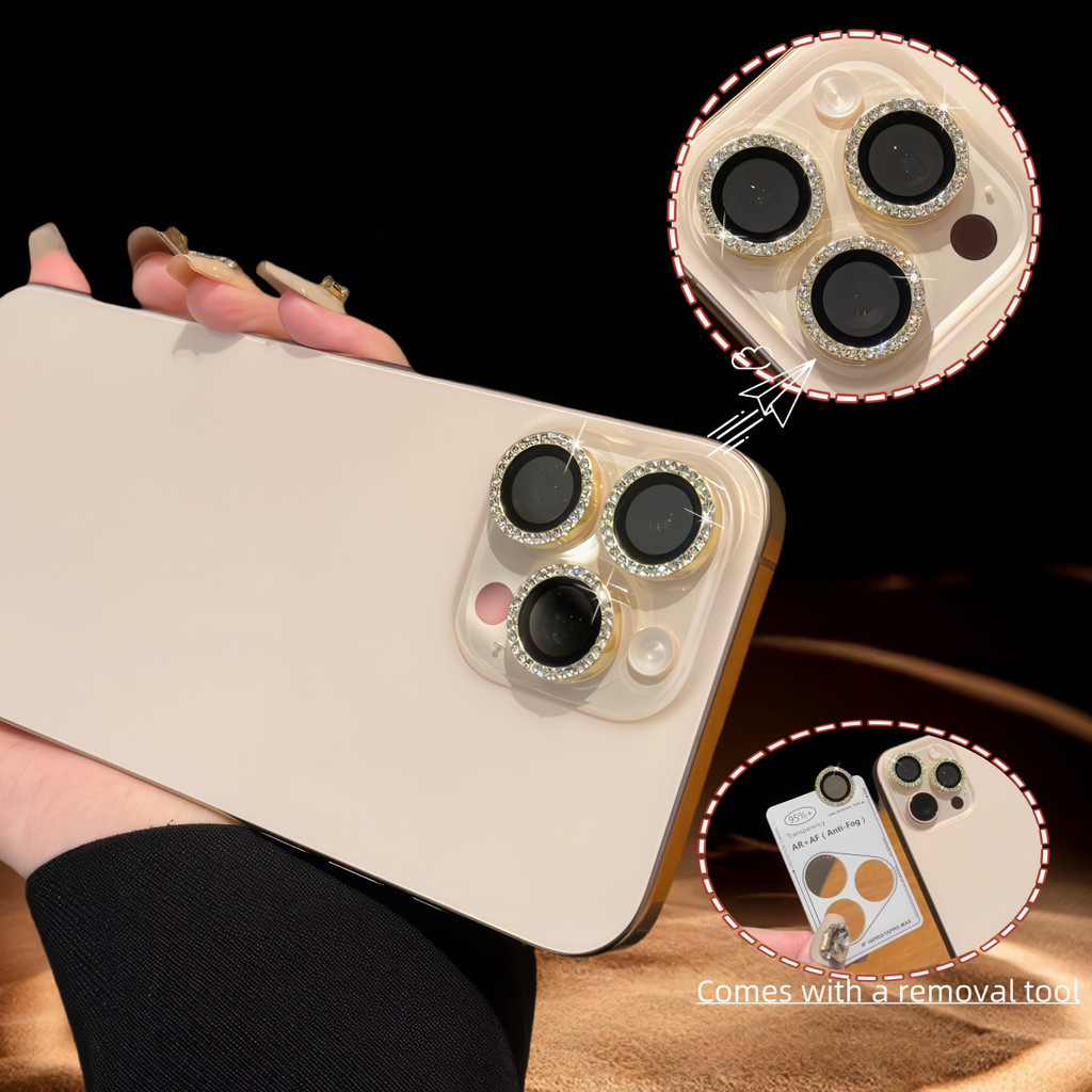 Jual Tempered glass diamond lens protector film is suitable for iPhone ...