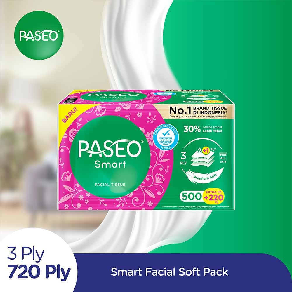 Jual PASEO SMART FACIAL TISSUE SOFT 540/720PLY | Shopee Indonesia