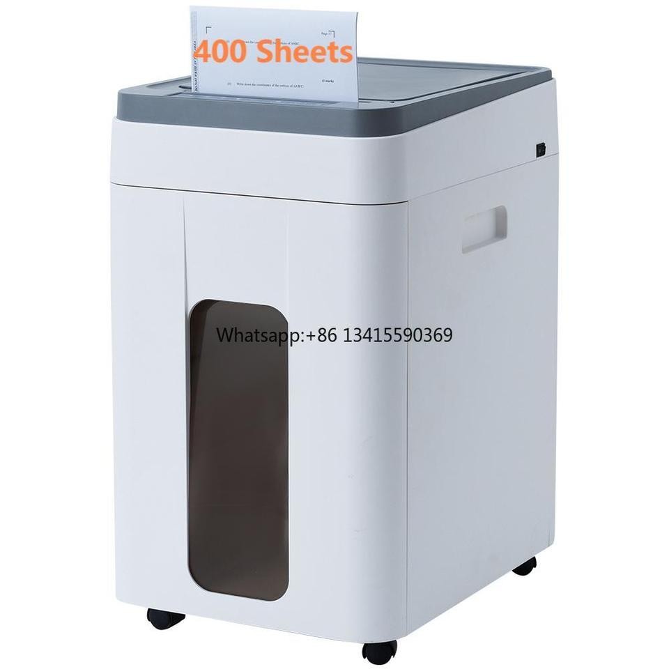 Jual Automatic 50L Paper Shredder 400 Sheets P-5 Micro Cut Mobile Heavy ...
