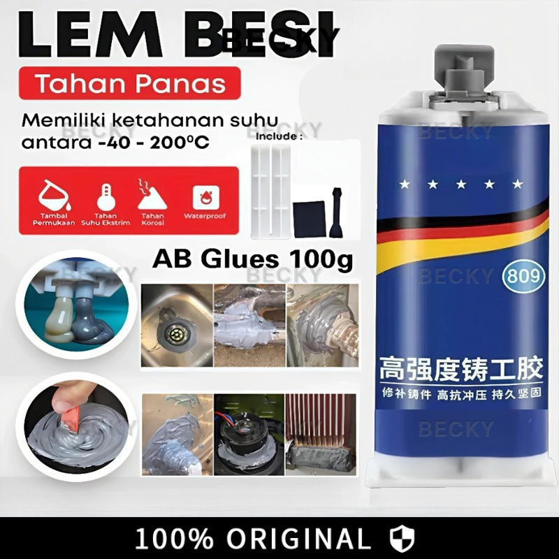 Jual Ready BECKY 100g Lem ab besi super kuat Lem besi super kuat tahan ...