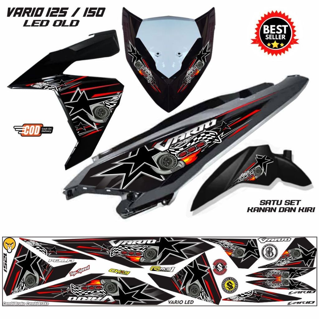 Jual STICKER STRIPING STICKER VARIASI MOTIP NEW HONDA VARIO LED OLD 125 ...