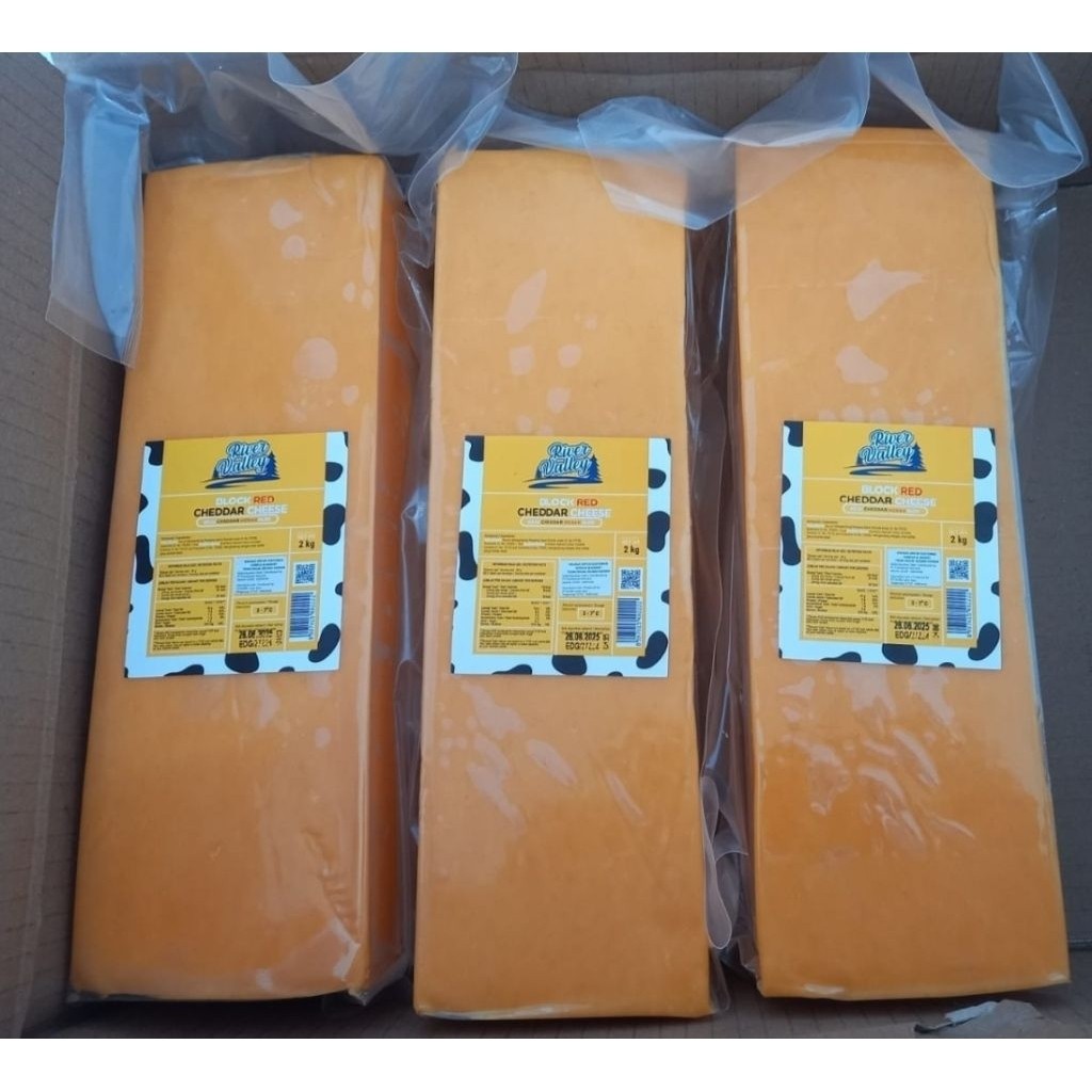 Jual Red Cheddar Cheese Block River valley 2kg | Shopee Indonesia
