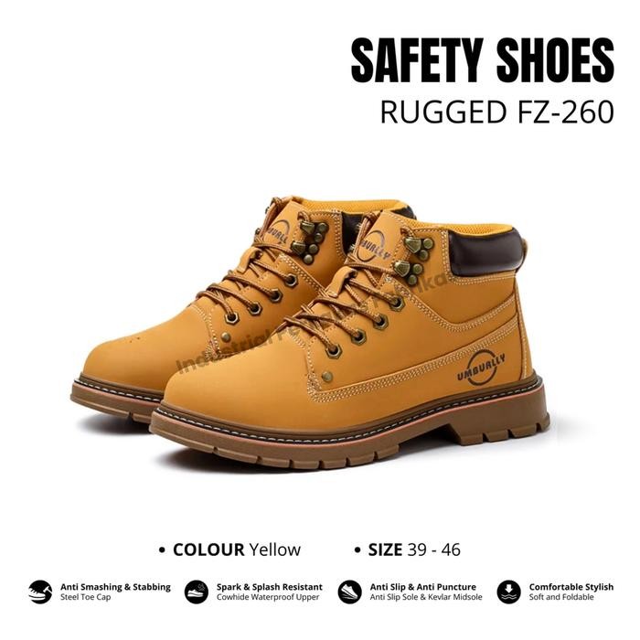 Jual Sepatu Safety RUGGED Yellow Shoes High Model Factory Pabrik ...
