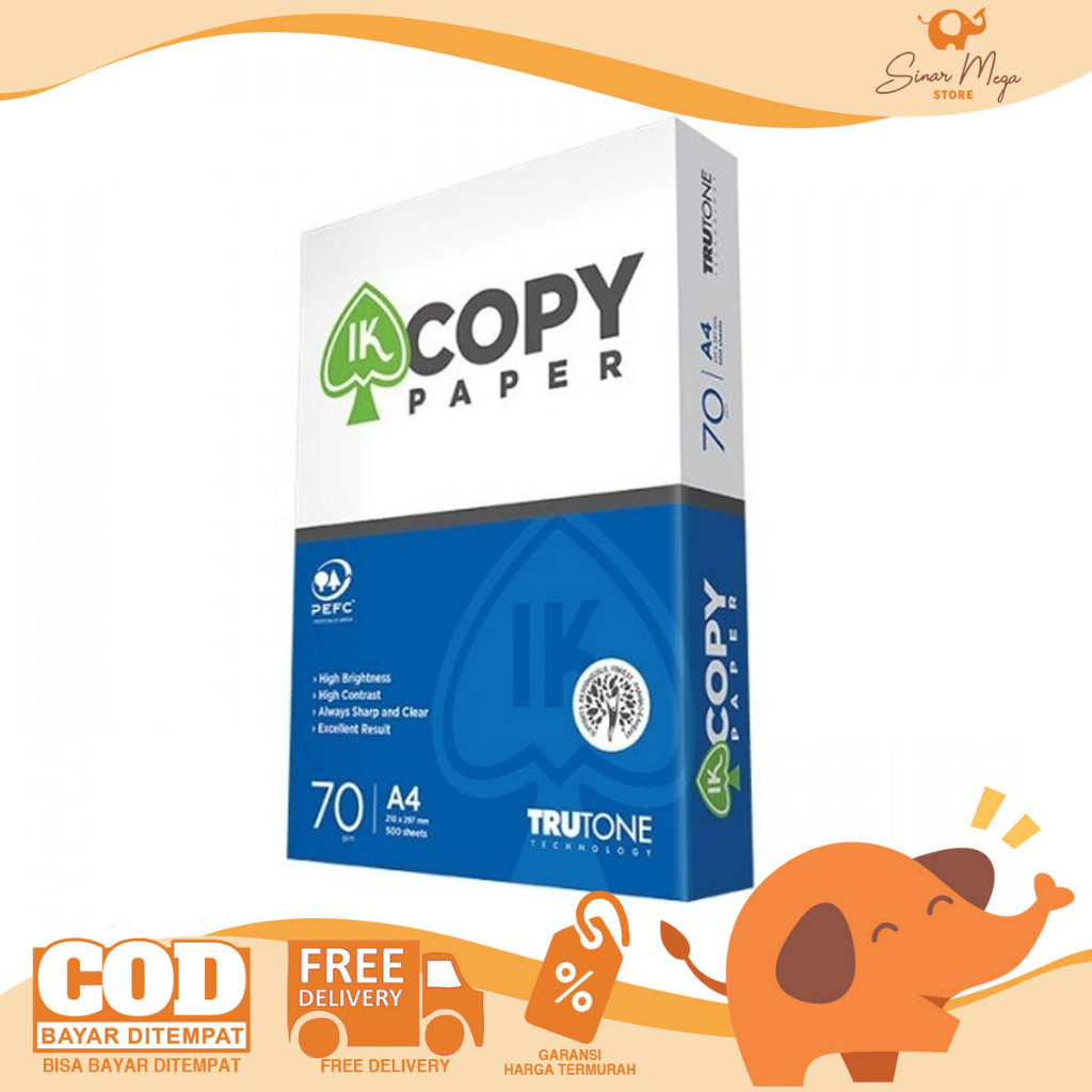 Jual IK Copy Paper HVS Kertas Print / Kertas Fotocopy A4 70gr/gsm 500 Sheet/lembar Murah ...