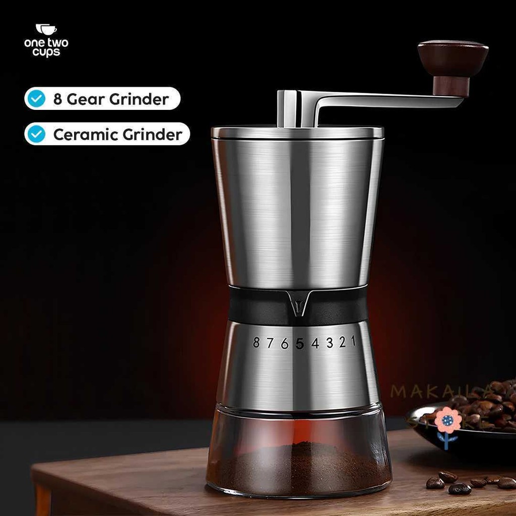 Jual One Two Cups Alat Penggiling Kopi Manual Coffee Grinder 8 Gear ...