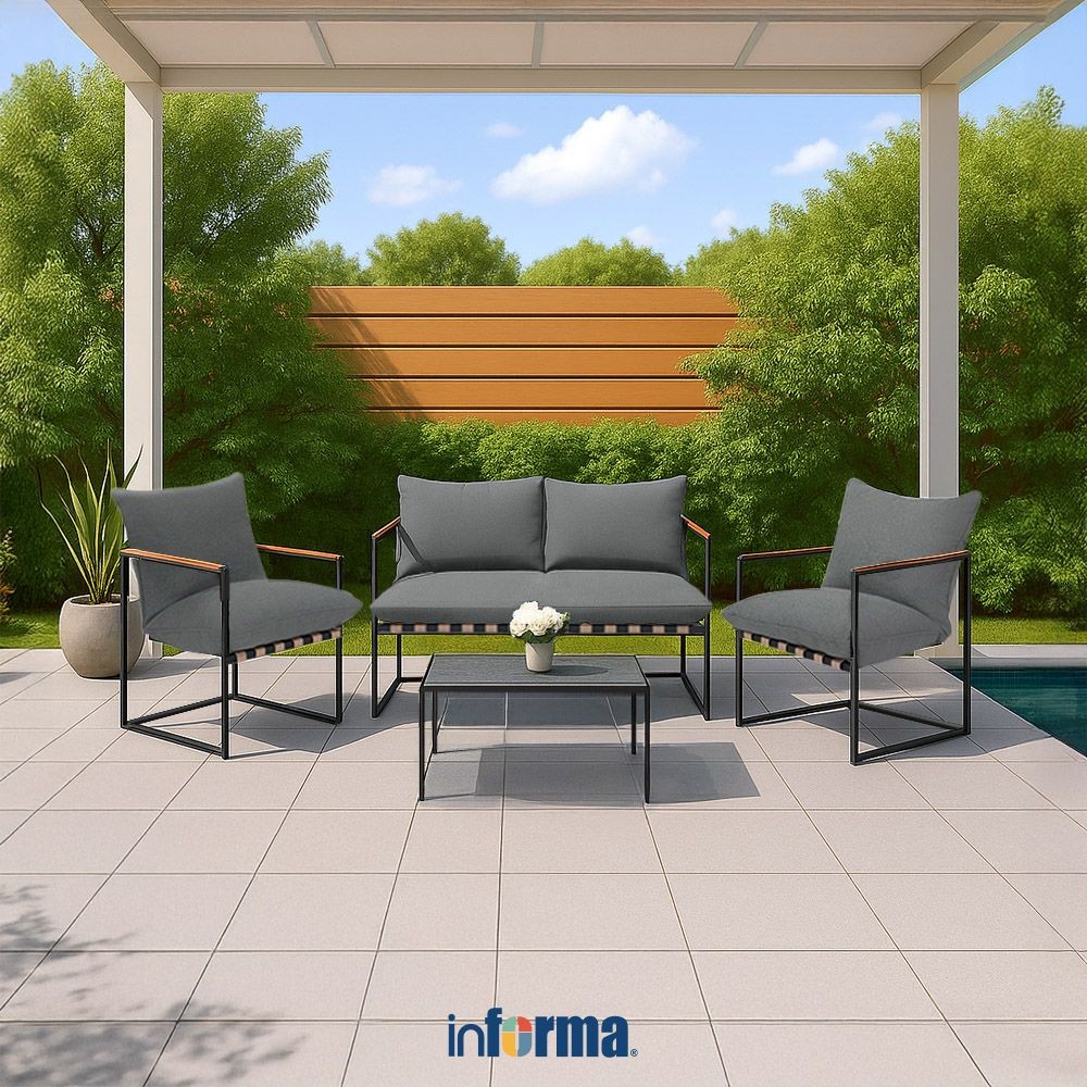 Jual Informa Madresa Set Kursi & Meja Teras - Abu-Abu Balcony Table ...