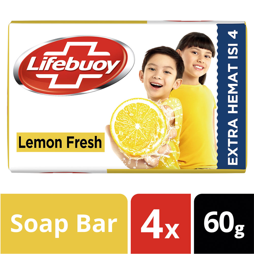 Jual LIFEBUOY SABUN MANDI TS LEMON FRESH 4x60g | Shopee Indonesia