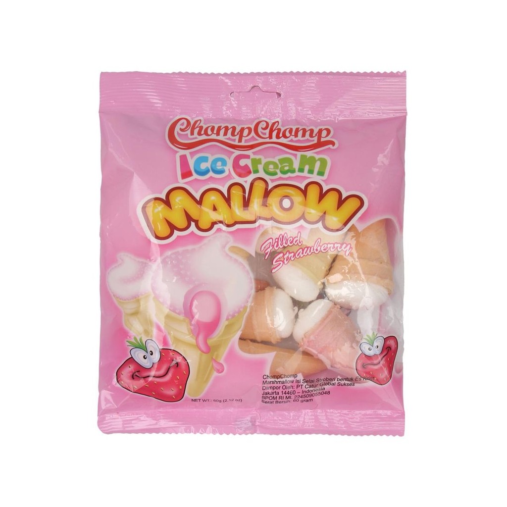 Jual CHOMP CHOMP MALLOW ICE CREAM STRAWBERRY 60/50g | Shopee Indonesia