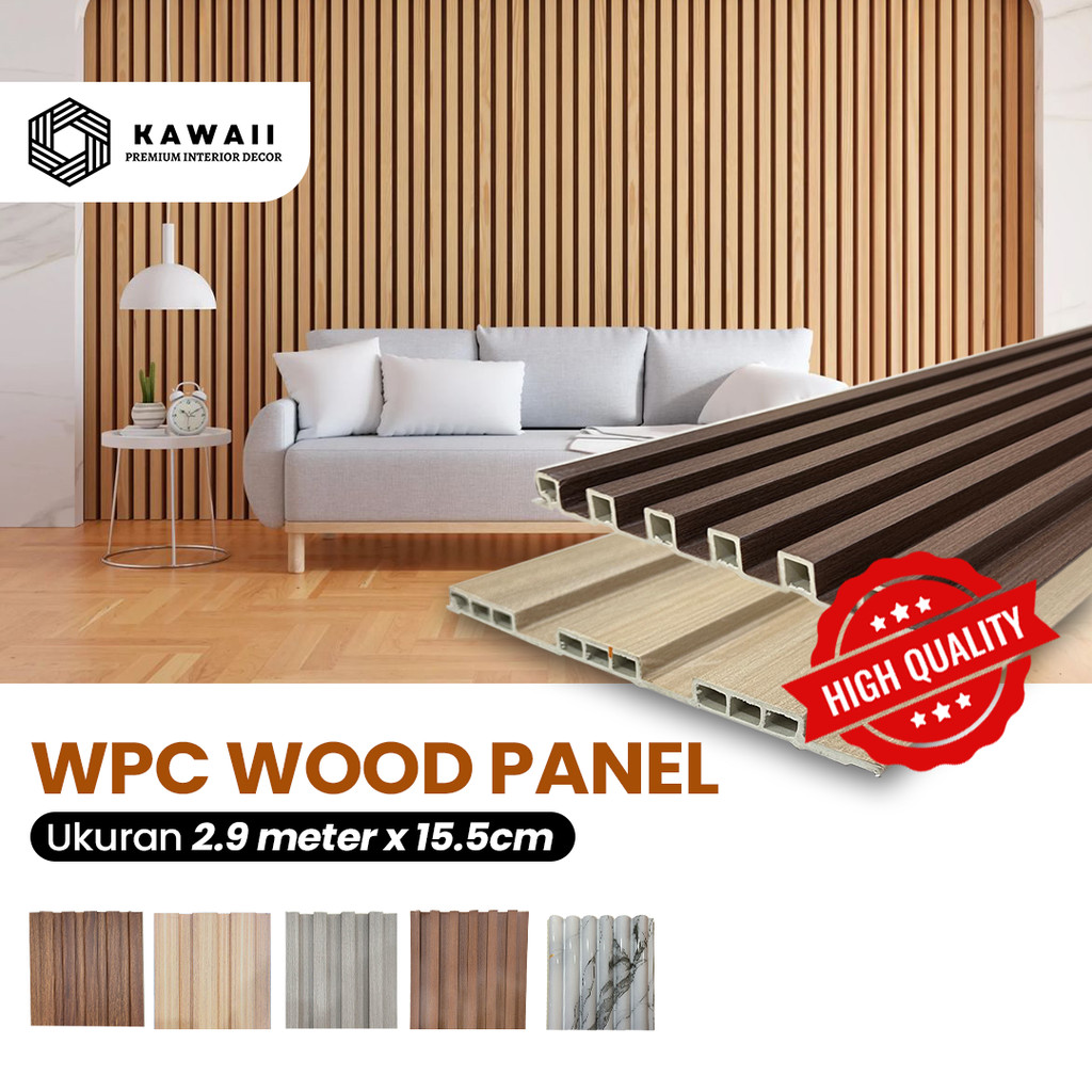 Jual Wall Panel WPC Wood Premium 2.9 meter x 15.5cm dekorasi dinding ...