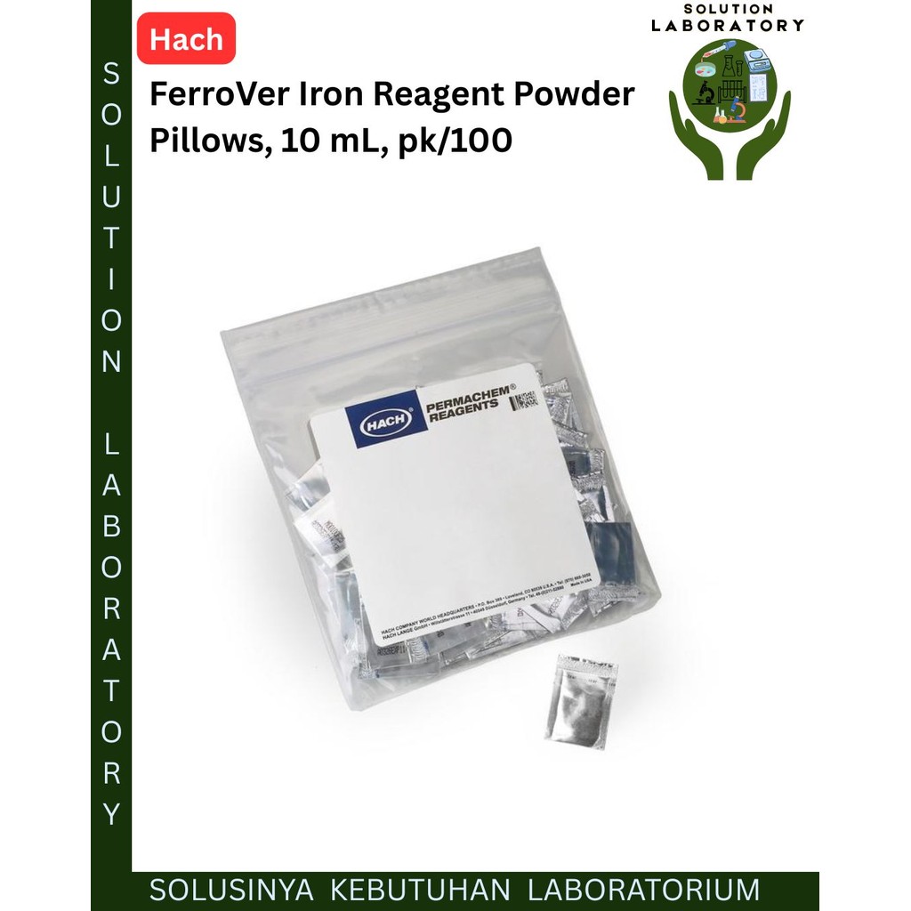 Jual FerroVer Iron Reagent Powder Pillows, 10 mL, pk/100 HACH | Shopee ...
