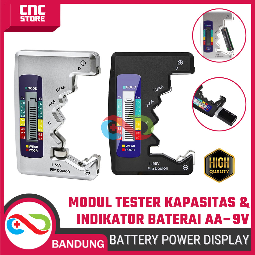 Jual Battery Capacity Tester Digital Universal Black & Silver | Power ...