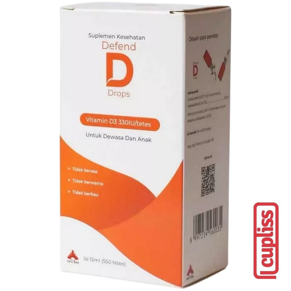Jual Defend D Drops Vitamin D3 330IU Tetes Suplemen Kesehatan Dewasa ...