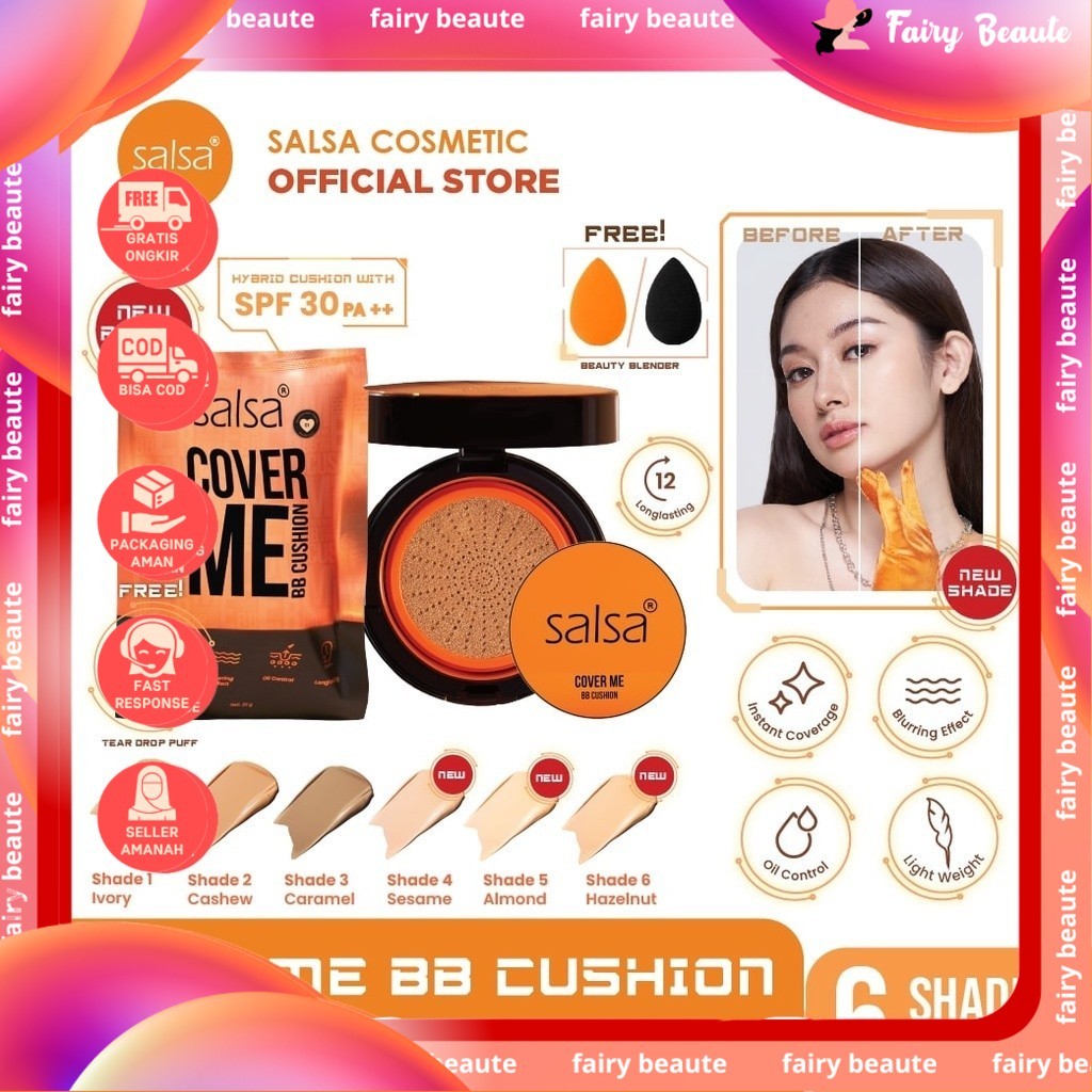 Jual SALSA Cover Me BB Cushion - Semi Matte with Red Algae Niacinamide ...