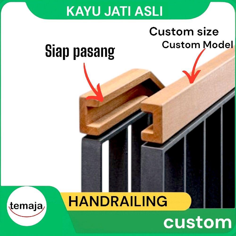 Jual Temaja Custom Furniture handrail kayu jati , ralling tangga ...