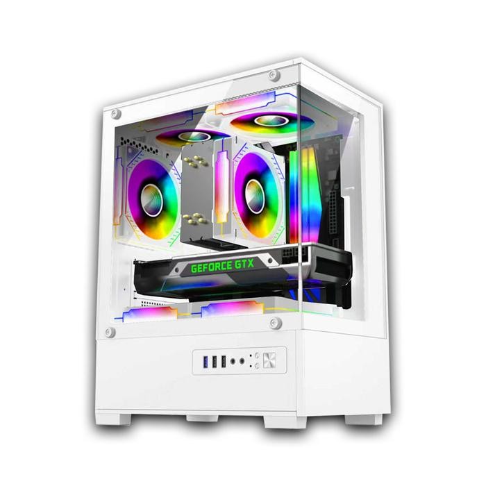 Jual VenomRX Casing PC Mars White M-ATX With 3x120mm Fixed RGB Fan ...