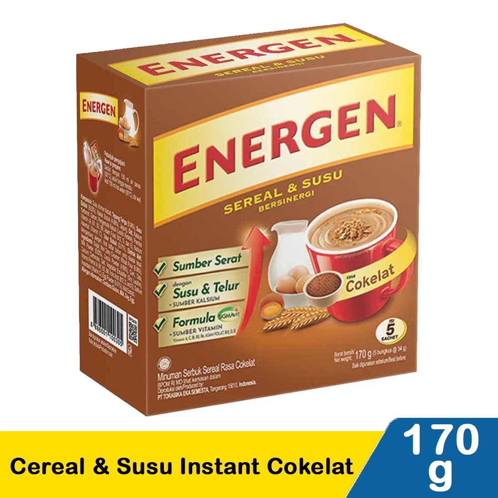 Jual ENERGEN CEREAL & SUSU INSTANT COKELAT 5x34g | Shopee Indonesia