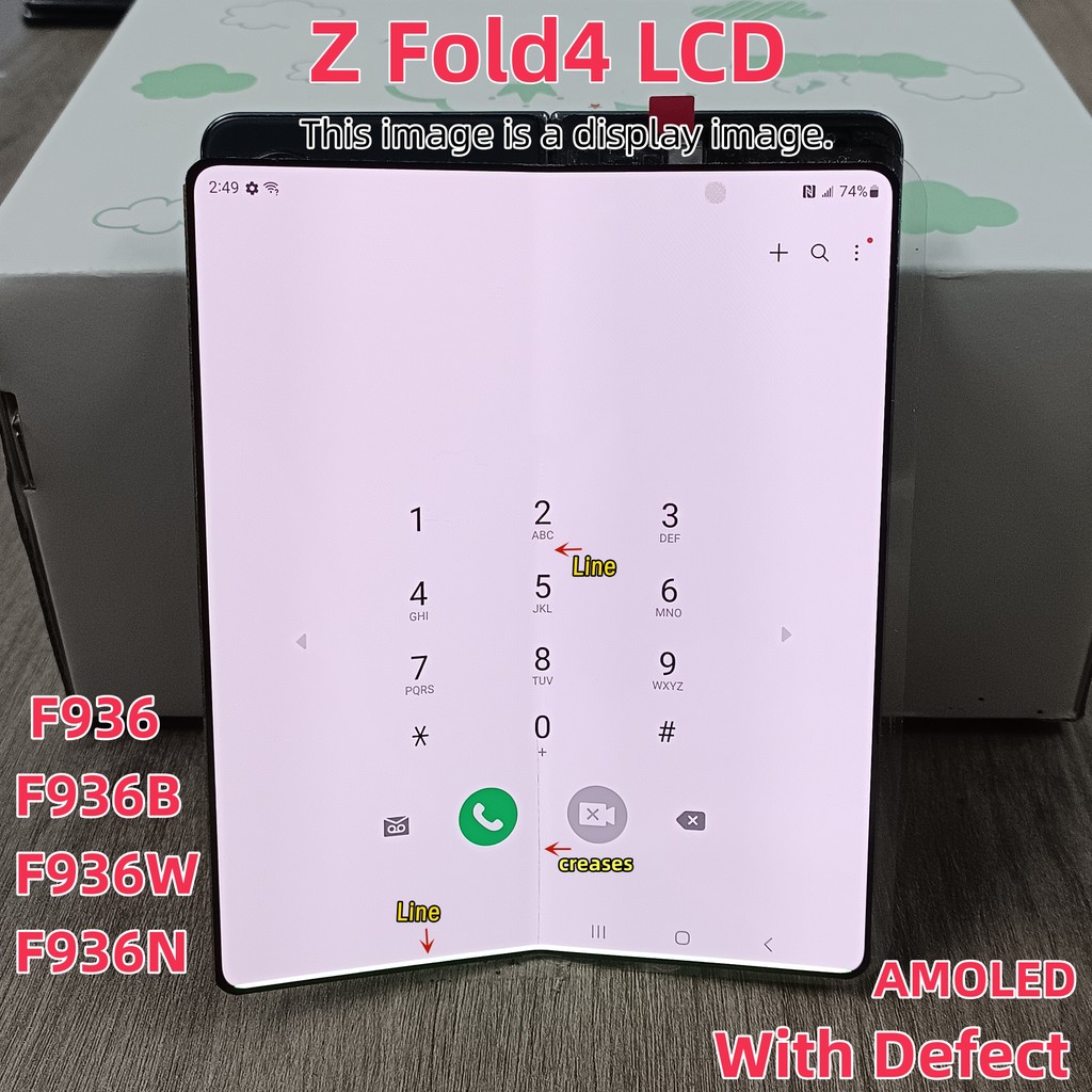 Jual AMOLED Z Fold 4 5G Defect Inner screen LCD For Samsung Z Fold4 ...