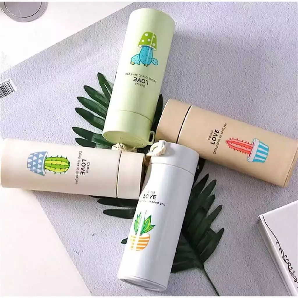 Jual BQ Botol Kaca Kaktus Motif Cantik Cactus 400 ML BPA Free Anti ...