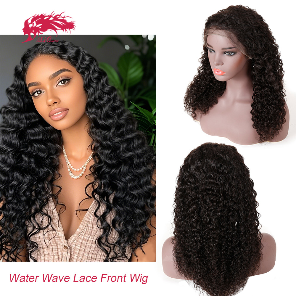 Jual Ali Queen Water Wave HD Lace Frontal Wig Transparent 13X4&13X6 ...