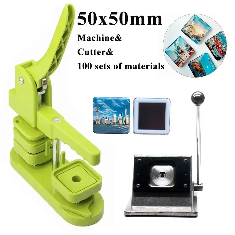 Jual Square Fridge Magnet Machine 50x50 Full Set Machine and Cutter and ...