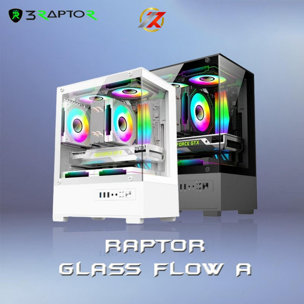 Jual CASING RAPTOR GLASS FLOW A M-ATX PC CASE INC 3 FAN RGB | Shopee ...