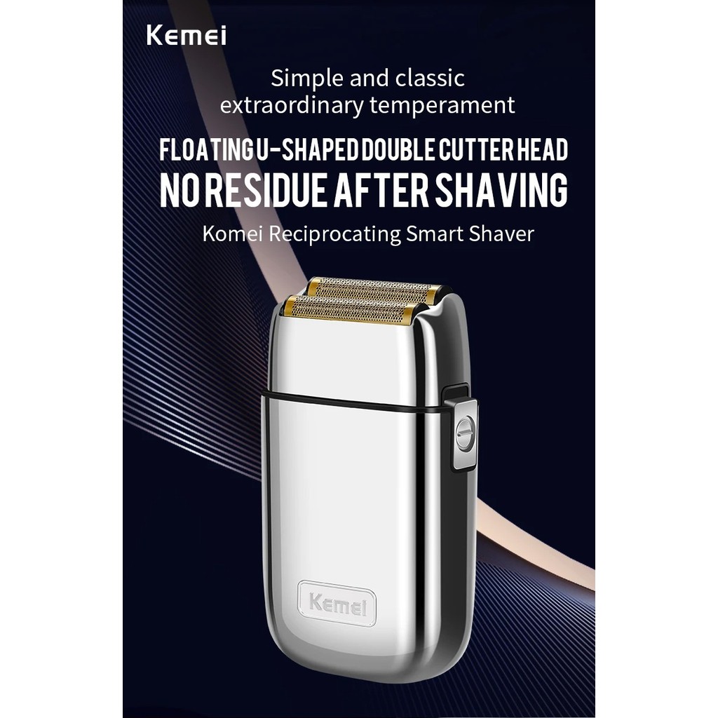 Jual Kemei Tx1 Barber Metal Double Foil Shaver Super Close Electric ...