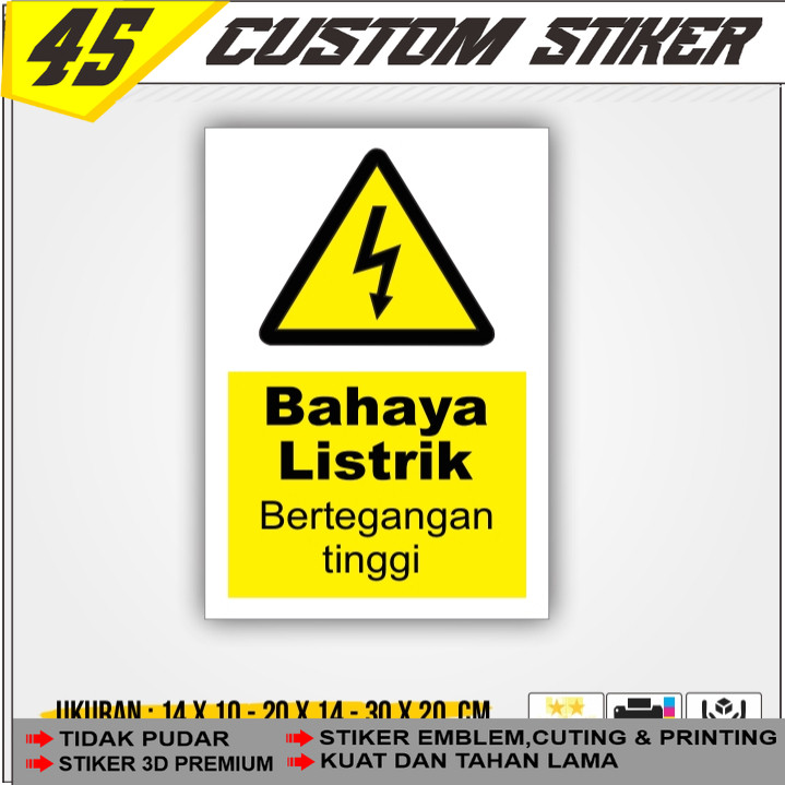 Jual Stiker Sign / Rambu Bahaya Listrik Tegangan Tinggi | Shopee Indonesia