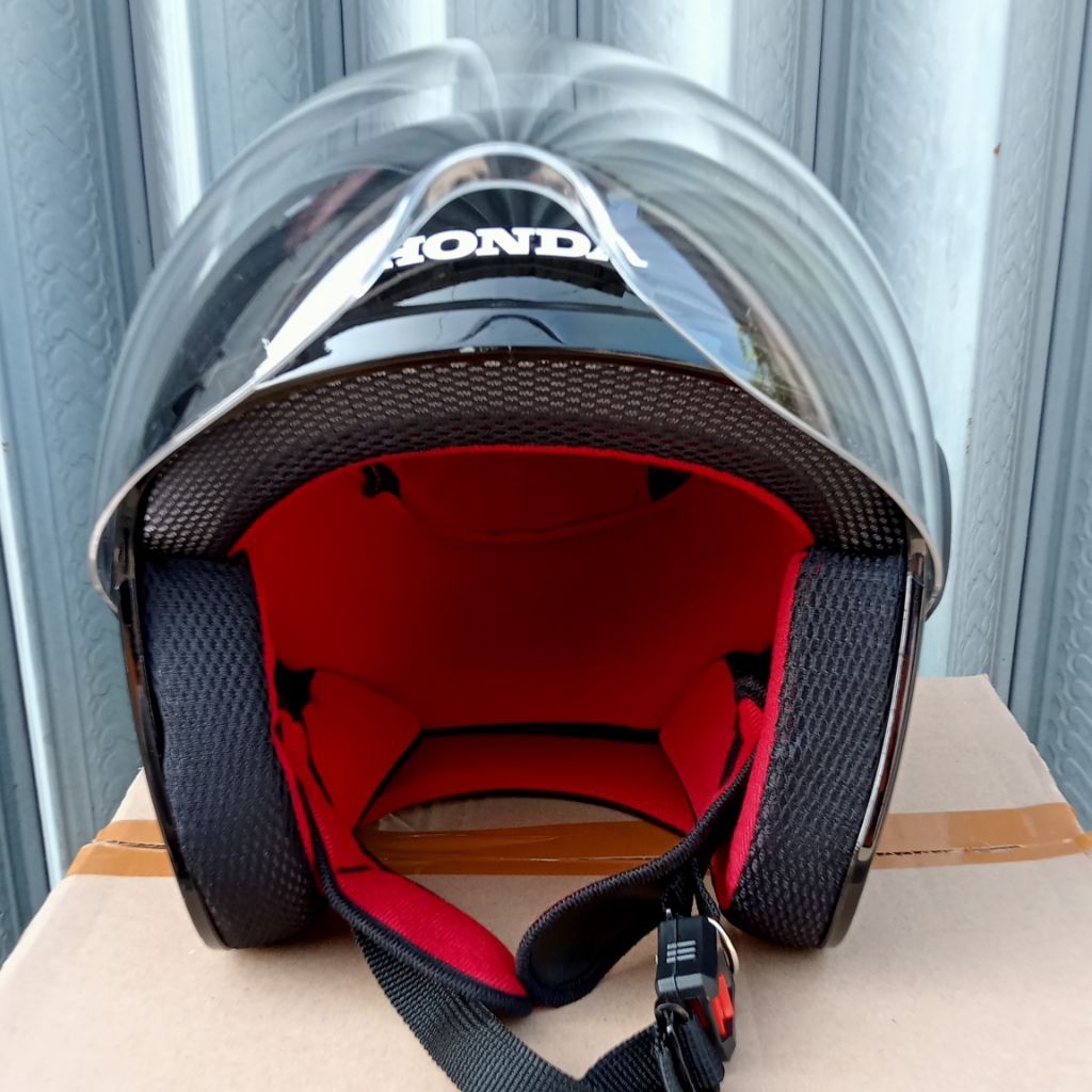 Jual RUNSHOP_ Helm Half Face Trx-S Honda Scoopy Original Murah | Shopee ...