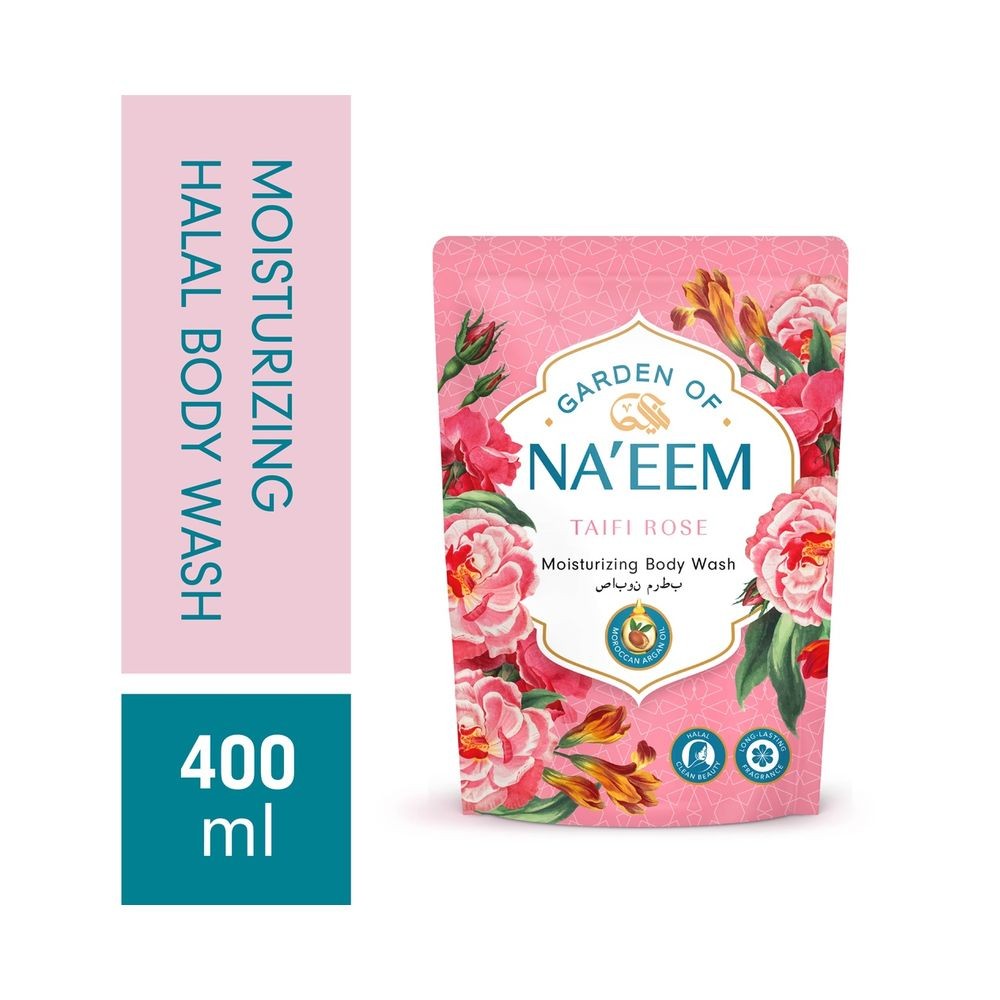 Jual NA'EEM MOISTURIZING BODY WASH TAIFI ROSE 400mL | Shopee Indonesia