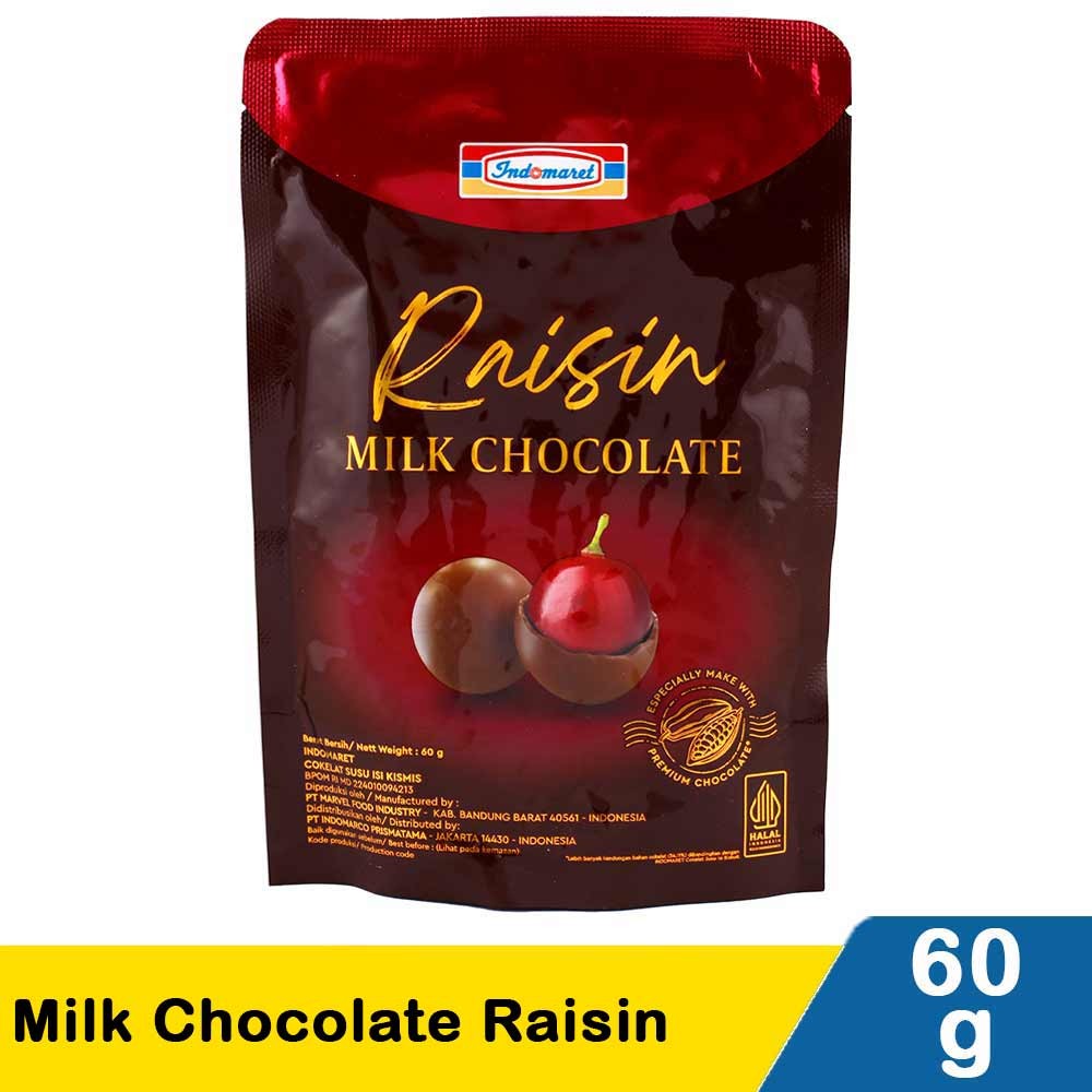 Jual INDOMARET MILK CHOCOLATE RAISIN 60g | Shopee Indonesia