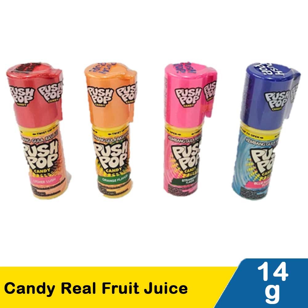 Jual PUSH POP CANDY REAL FRUIT JUICE 14g | Shopee Indonesia