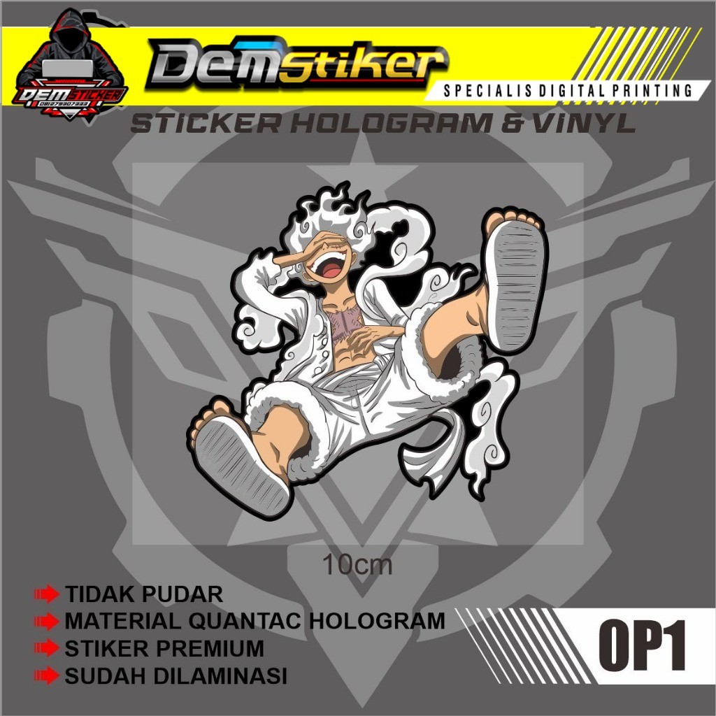 Jual Stiker anime Luthfi one piece 10cm ,stiker printing hologram dan ...