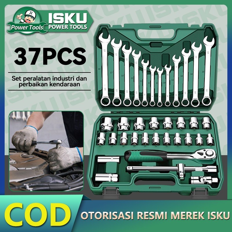 Jual Isku Tool Kit Set Alat Kunci Sok Set 37pcs/Kunci Pas Set 12pcs 8 ...