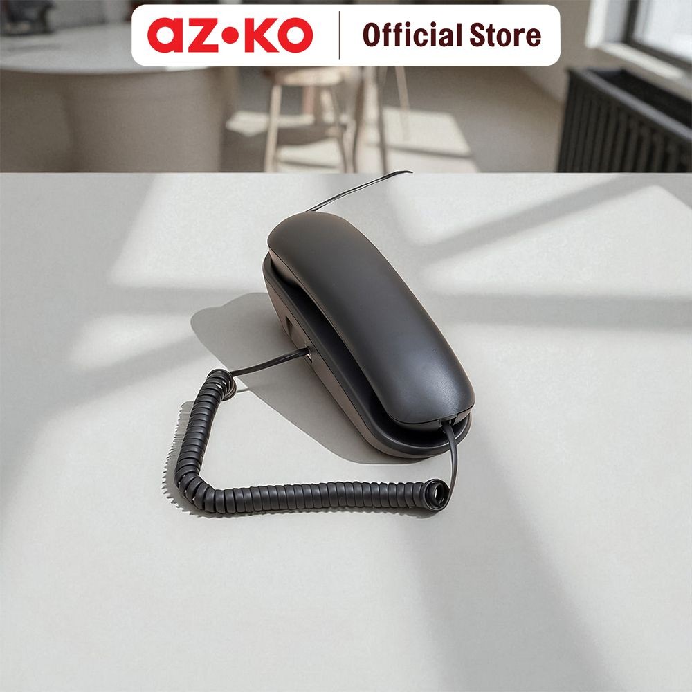 Jual AZKO Krisbow Telepon Kabel Analog Slim - Hitam Analog Corded Phone ...
