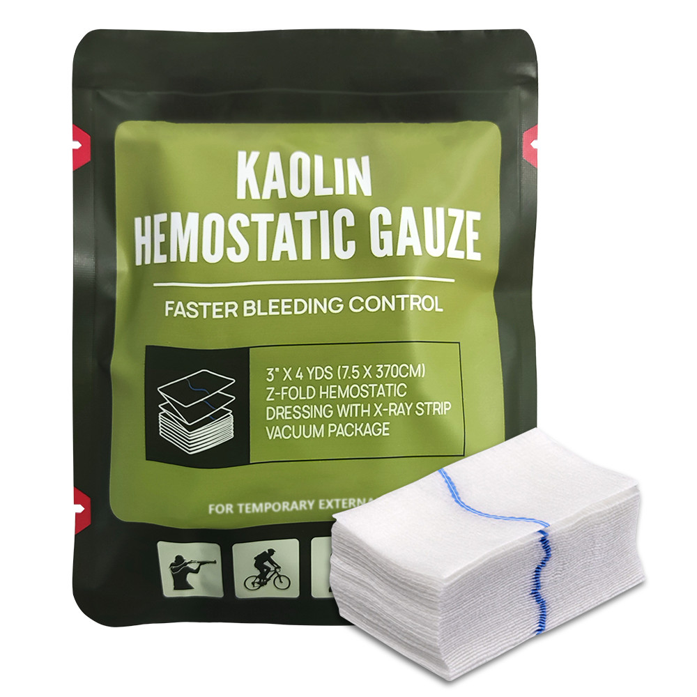 Jual 7.5cmx3.7m Hemostatic Kaolin Gauze Trauma Z-Fold Soluble For Ifak ...