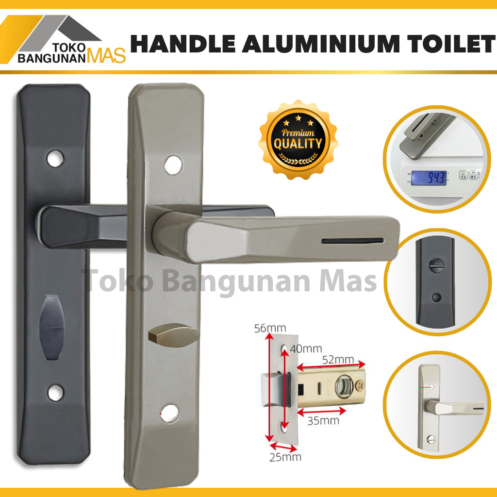 Jual Handle Pintu Kamar Mandi Aluminium Gagang Kunci Pintu Kamar Mandi ...