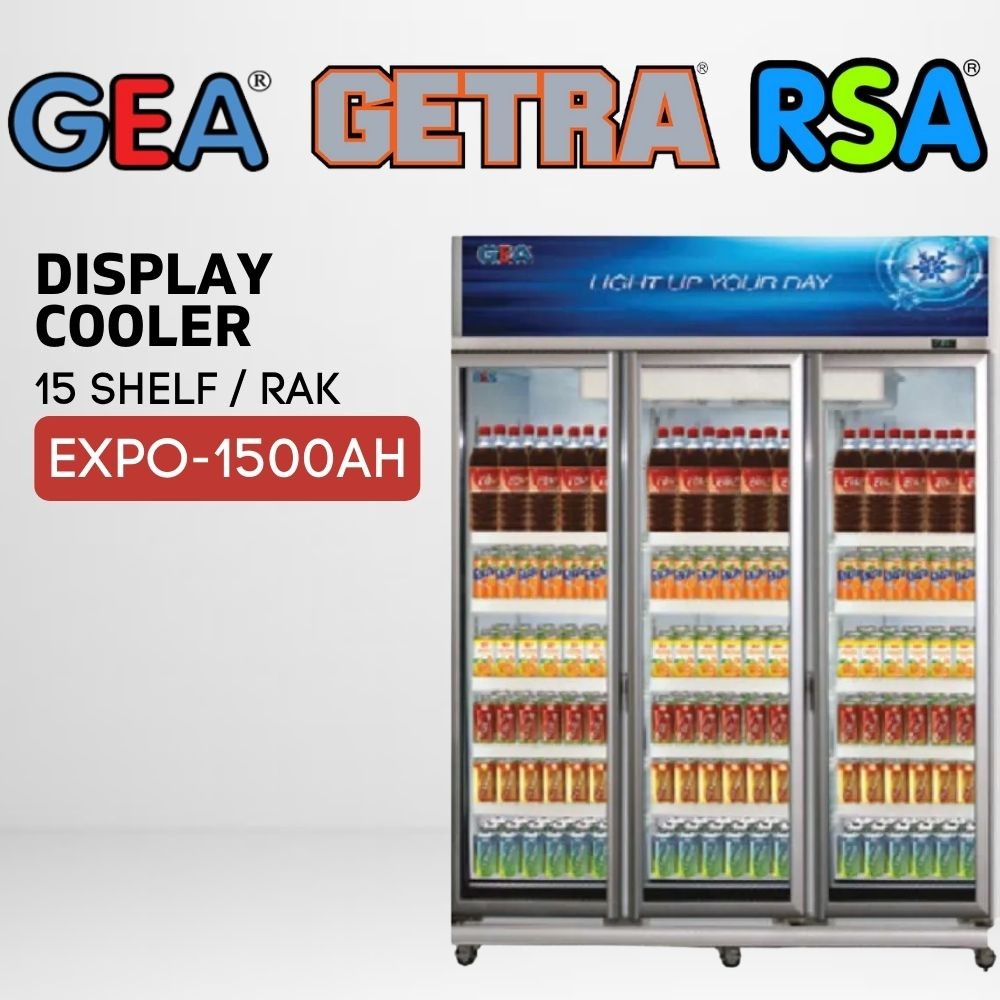 Jual GEA Showcase 3 Pintu 1500 Liter 5 Rak Chiller Cooler Display ...
