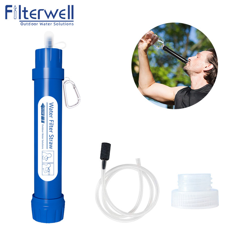 Jual Filterwell Outdoor Mini Water Filter Straw Survival Water Saver ...