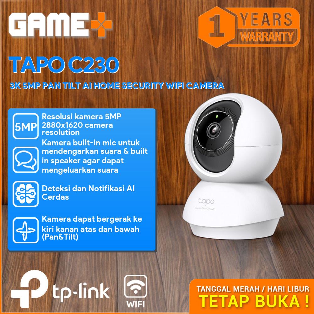 Jual TP-LINK TAPO C230 3K 5MP PAN TILT AI HOME SECURITY 2 WAY AUDIO ...