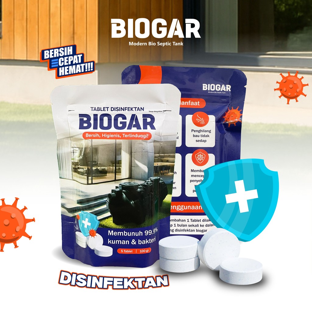 Jual BIOGAR Tablet Disenfektan/Kaporit/Obat Pembunuh Bakteri Kuman ...