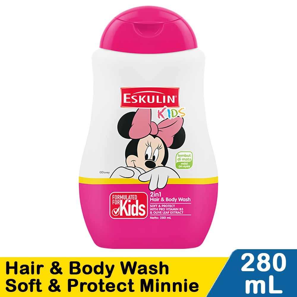 Jual ESKULIN KIDS HAIR & BODY WASH SOFT&PROTECT MINNIE 280mL | Shopee ...