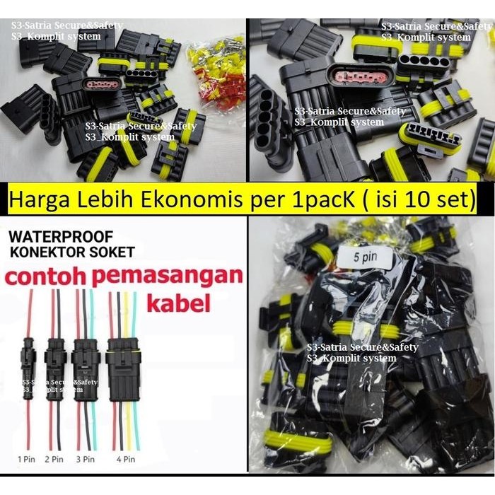 Jual konektor 5P waterproof sambung Kabel Motor Mobil Socket 5 pin P ...