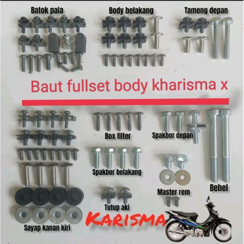 Jual baut full body karisma / baut lengkap bodi karisma | Shopee Indonesia