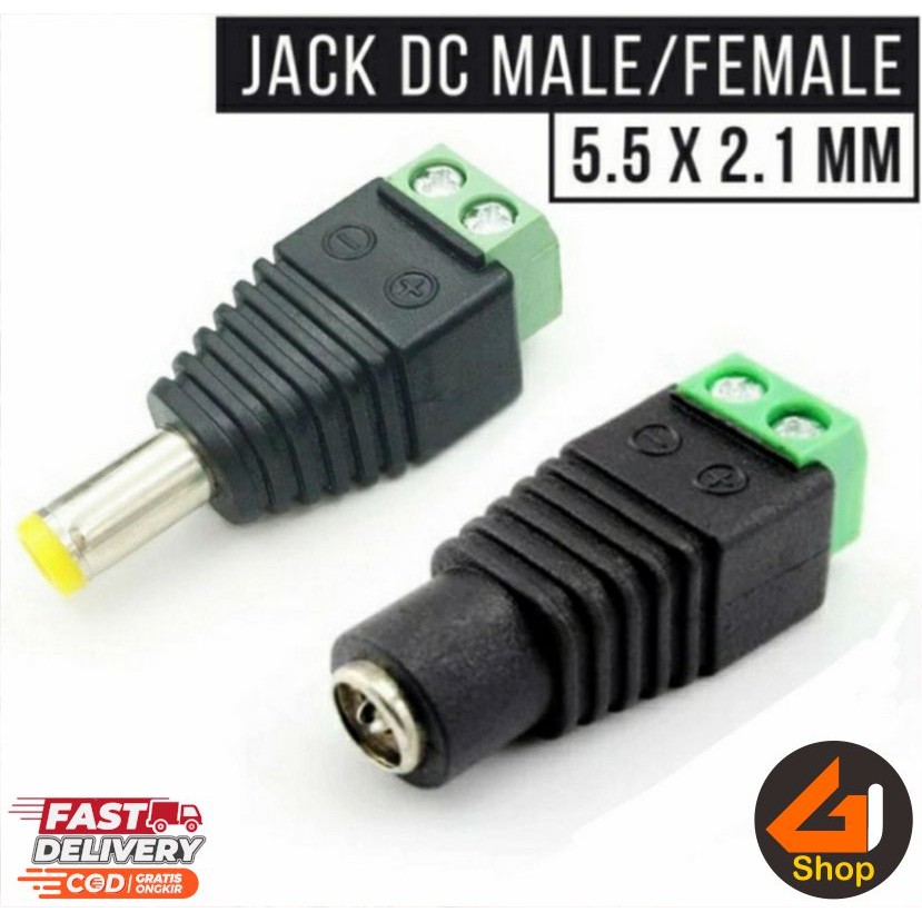 Jual Jack DC 5'5 mm Colokan Adaptor Power Supply untuk CCTV DVR Modem ...