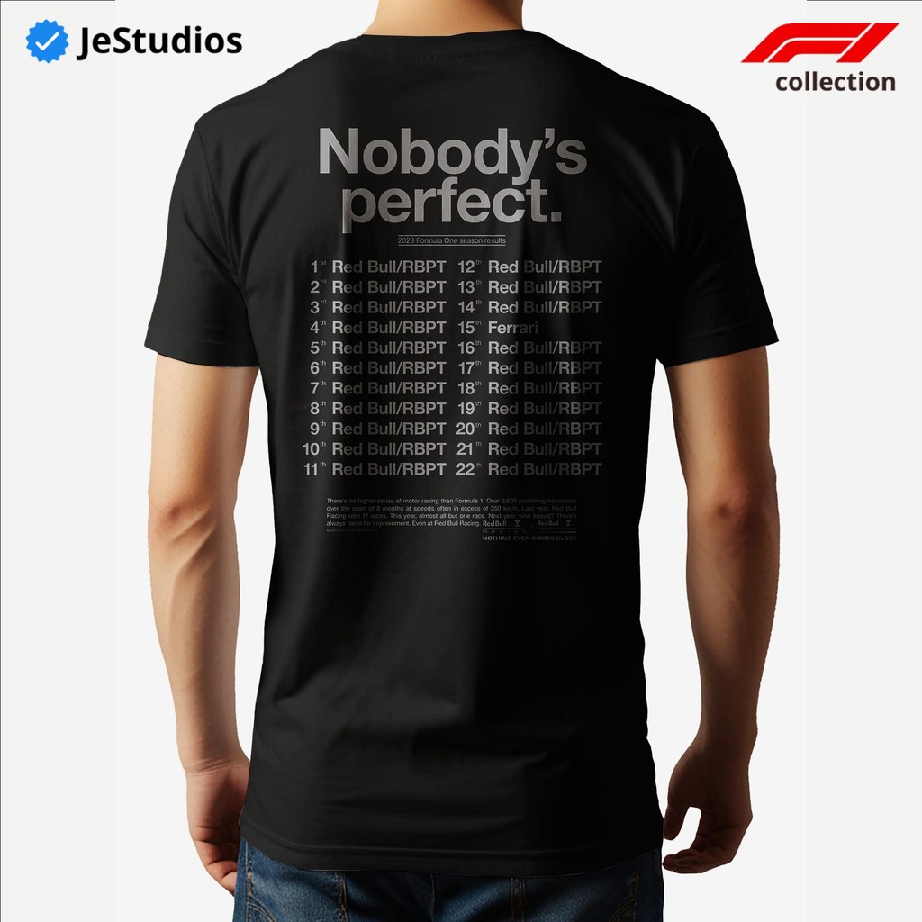 Jual Kaos Tshirt F1 Nobody's Perfect Redbull Max Verstappen Formula 1 ...