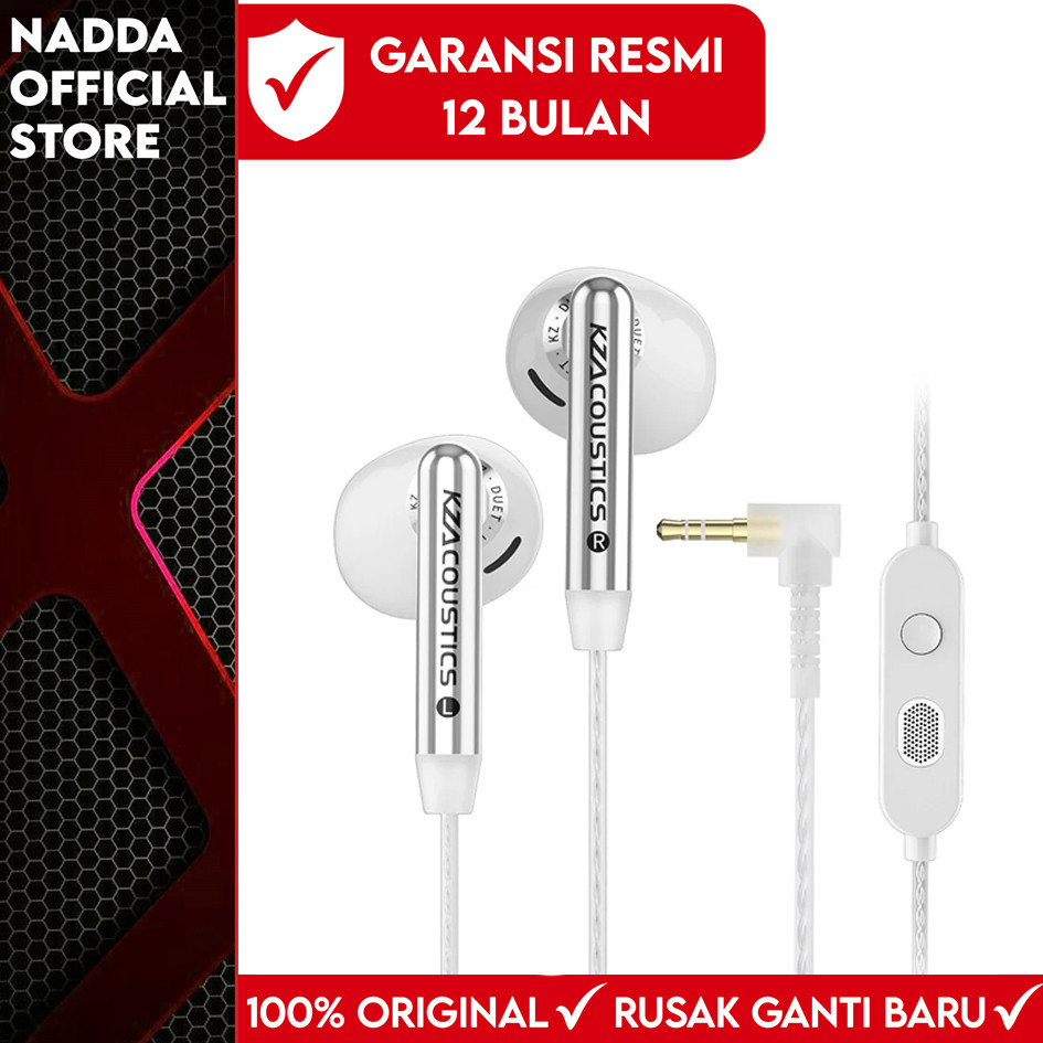 Jual KZ Duet Dual Dynamic Driver Earphone With Mic Hifi Earbuds In Ear ...