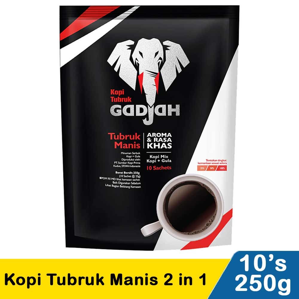 Jual GADJAH KOPI TUBRUK MANIS 2IN1 10x25/23g | Shopee Indonesia