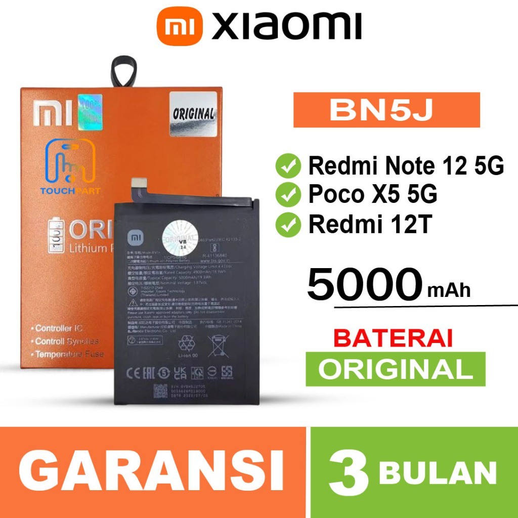 Jual BATERAI BATRE XIAOMI REDMI NOTE 12 5G / REDMI 12T / PCO X5 5G ...