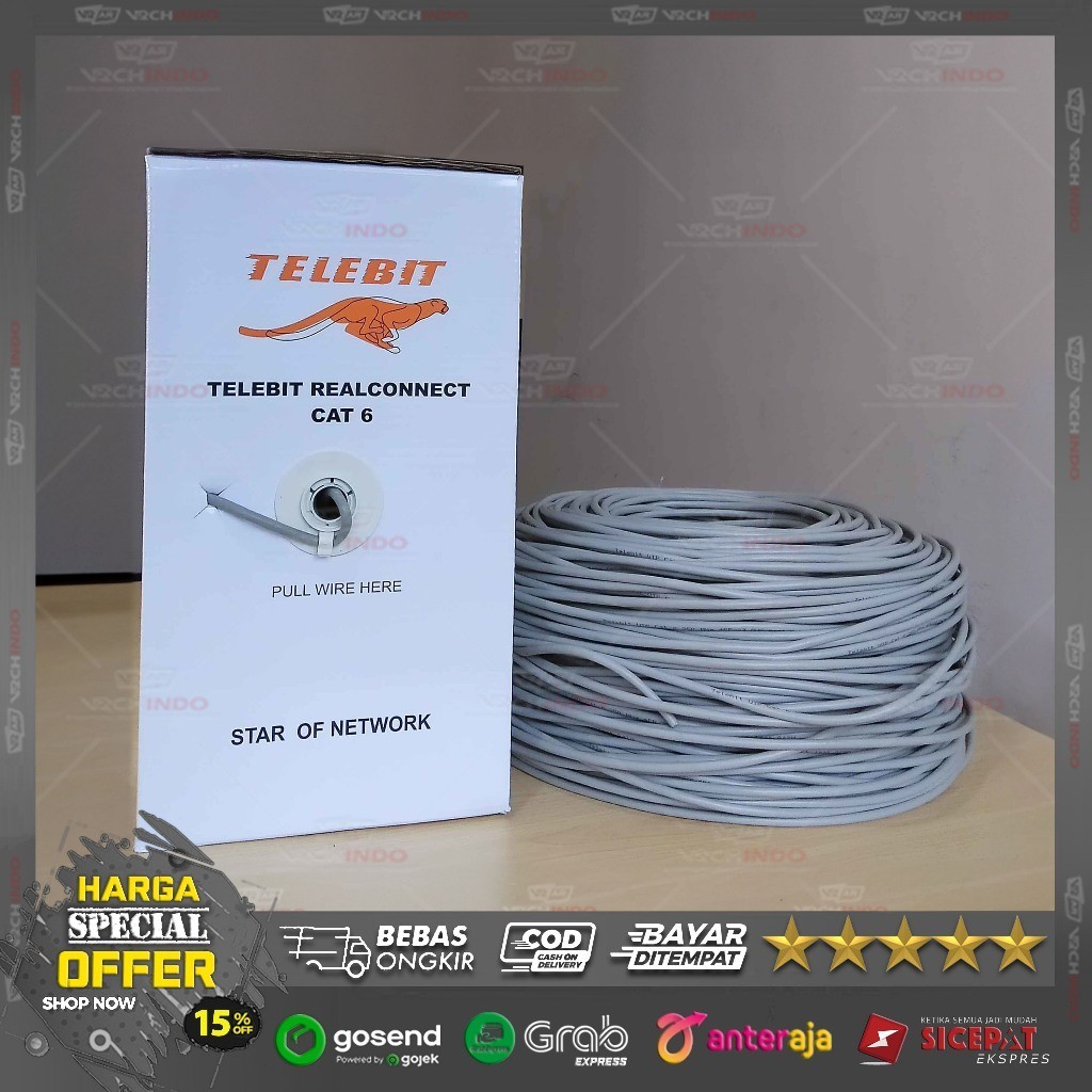 Jual Kabel LAN CAT6 Network - 1 Gb/s | CAT 6 Telebit Real Connect Harga ...