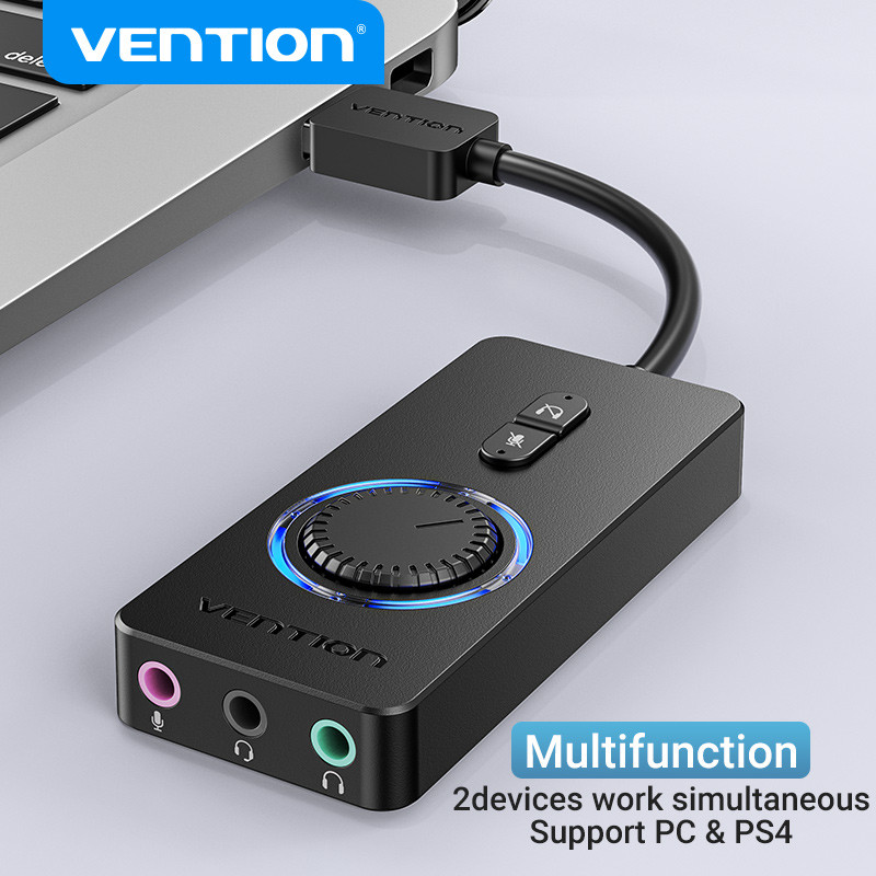 Jual Vention Audio Adapter USB Sound Card Audio Interface External Jack ...